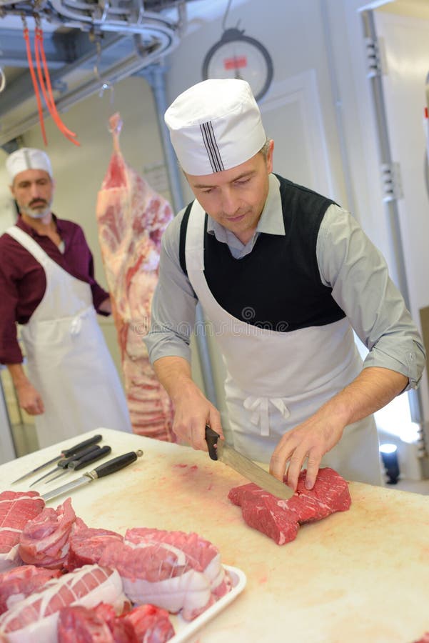 The Hardworking Meat Worker Stock Photo - Image of product, worker ...