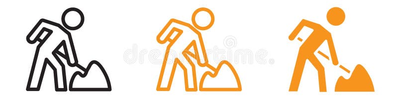 Hardworking Worker Digging Icon for Construction and Labor Graphics ...