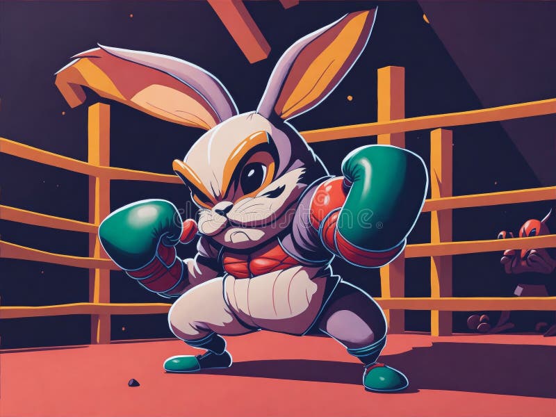 Hare Boxer in the Ring. AI Generated Stock Illustration - Illustration ...