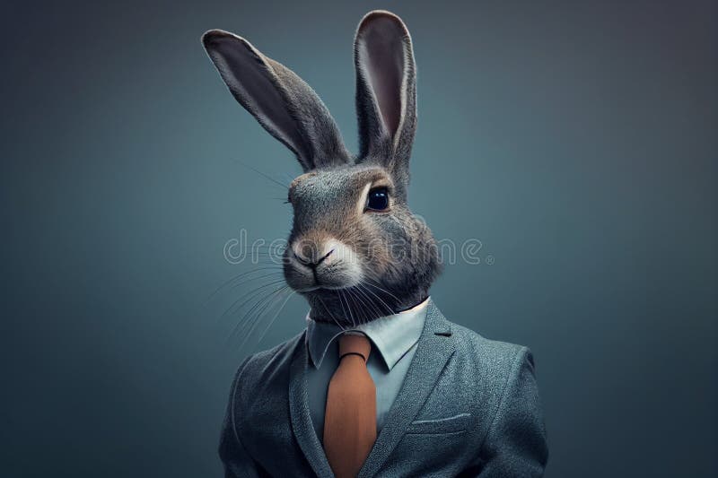 A Hare in a Business Suit,Rabbit Businessman,the Head of a Rabbit in a ...