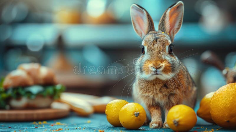 Hare Chef: a Joyful Portrait of a Cute Rabbit Dressed in Chef Attire on ...