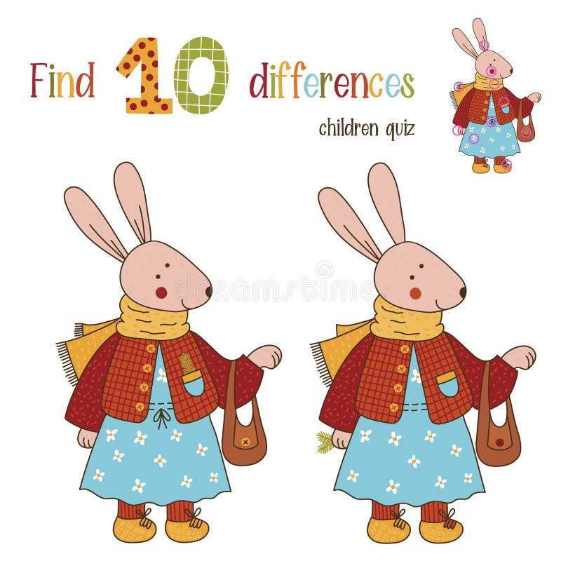 Hare Children Quiz Cute Vector Preschool Game Stock Vector ...