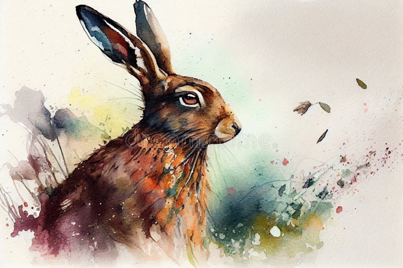 Watercolour Grey Hare Stock Illustrations – 77 Watercolour Grey Hare ...