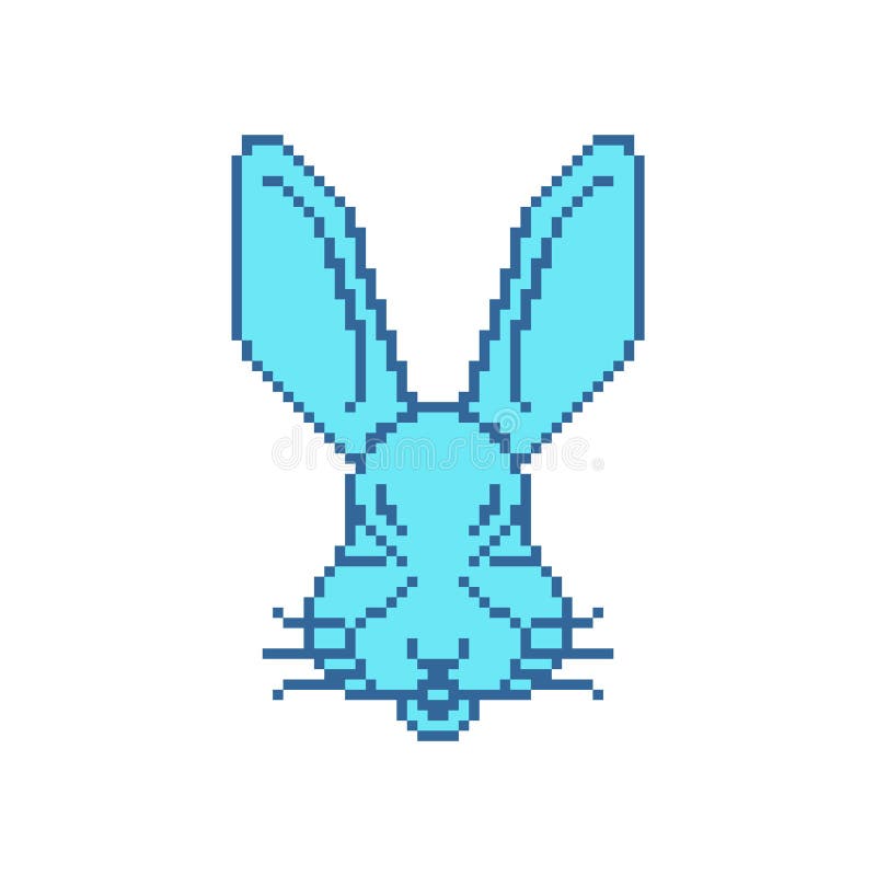 Hare Face Pixel Art. 8 Bitrabbit Muzzle Pixelated Stock Vector ...