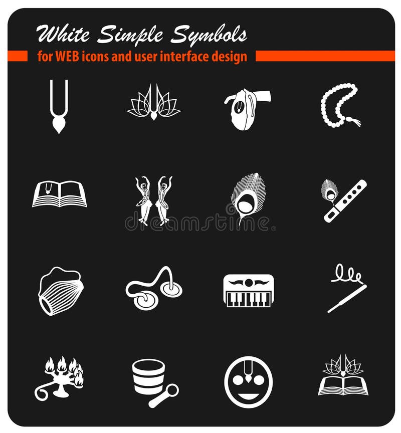 Hare krishna icon set stock vector. Illustration of decoration - 87998057
