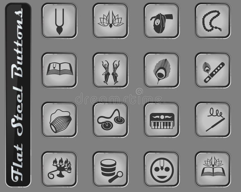 Hare krishna icon set stock vector. Illustration of india - 132257449