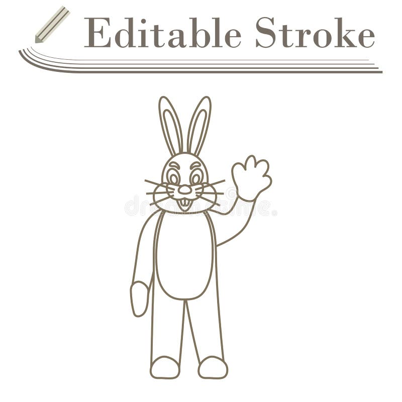 Hare Puppet Doll Icon stock vector. Illustration of design - 197694340