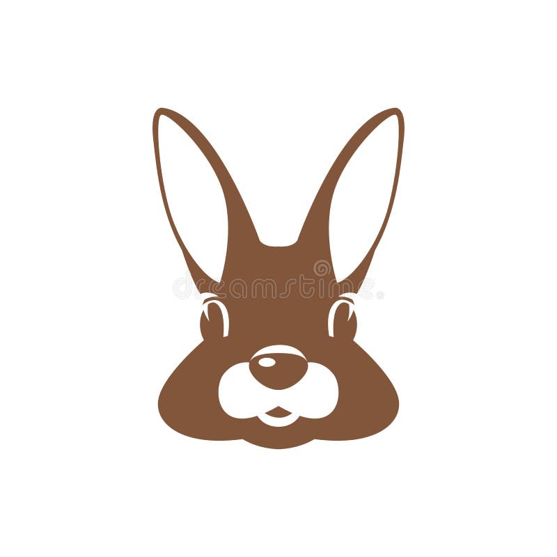 Hare Rabbit Face Vector Illustration Flat Style Front Stock Vector ...