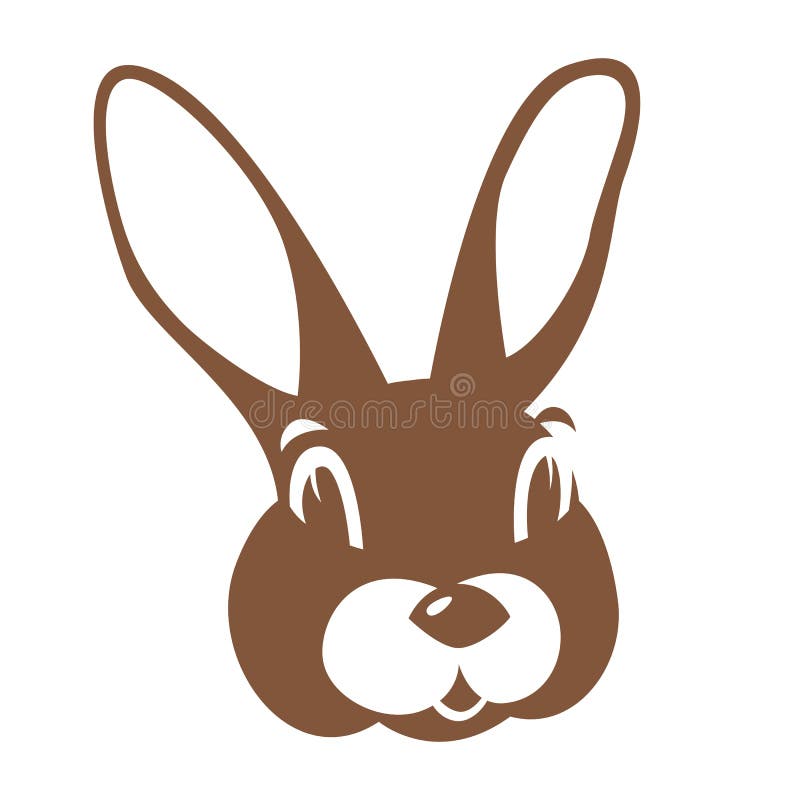 Hare Rabbit Face Vector Illustration Flat Style Front Stock Vector ...