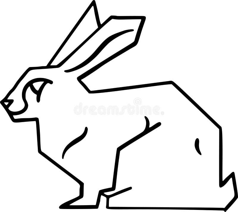 Hare or Rabbit Minimalistic Vector One Line Illustration Stock Vector ...