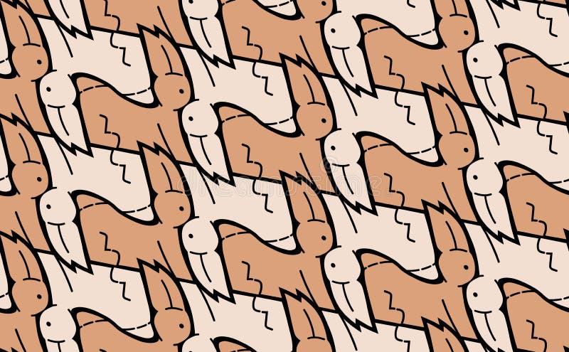 Hare or Rabbit Tessellation, Background in Escher Style Stock Vector ...