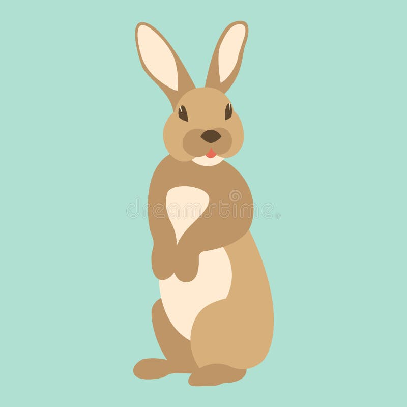 Hare Rabbit Vector Illustration Flat Style Front Side Stock Vector ...