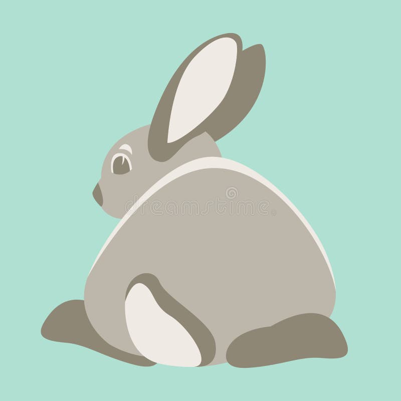 Rabbit Vector Illustration Flat Style Black Silhouette Profile Stock ...