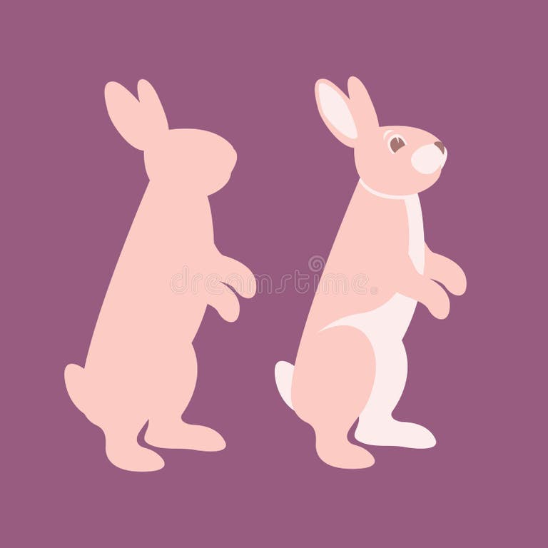 Hare Rabbit Vector Illustration Flat Style Profile Side Stock Vector ...