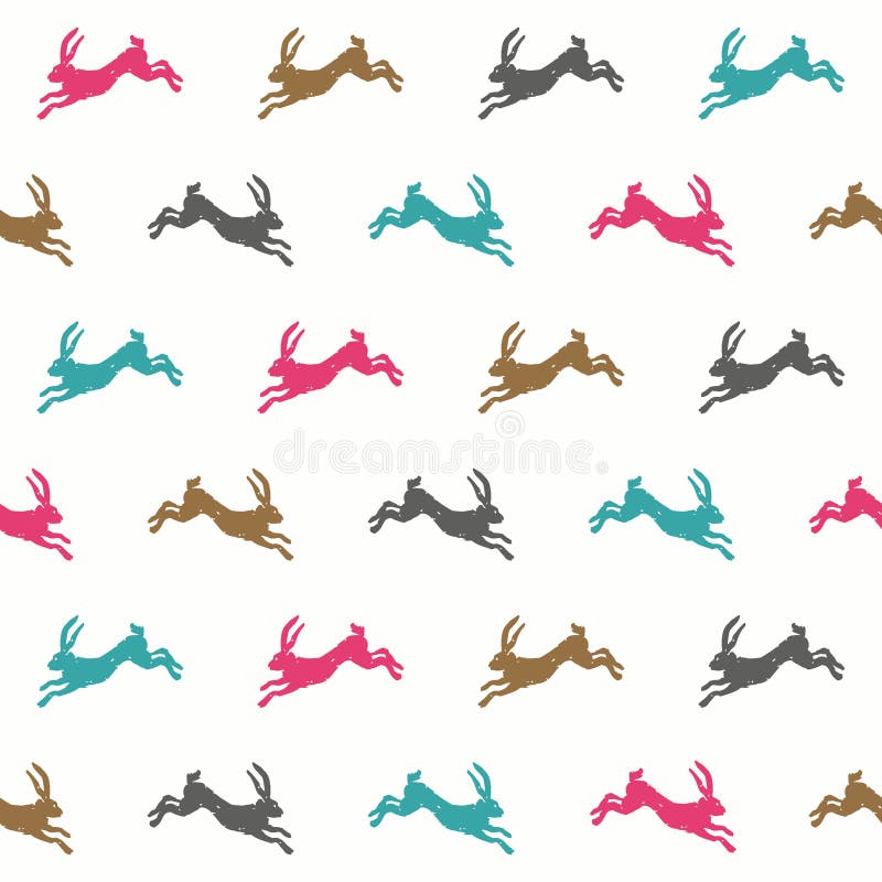 Hare seamless pattern stock vector. Illustration of color - 198129163