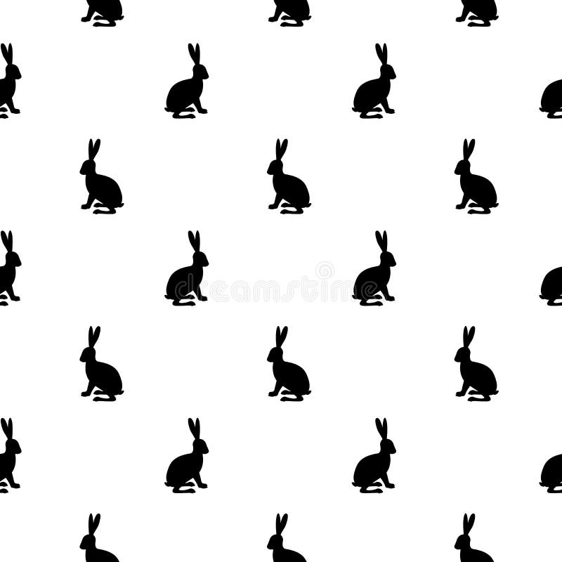 Hare Silhouettes Seamless Pattern. Vector Illustration Stock ...