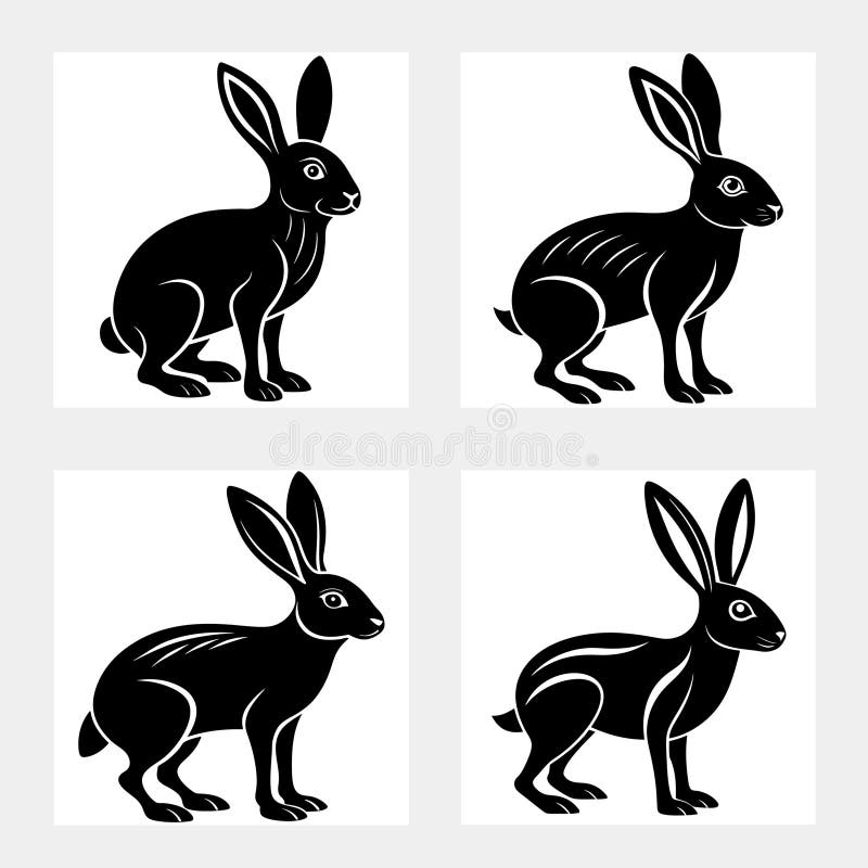 Hare Stands Vector Illustration Icon. Stock Illustration - Illustration ...