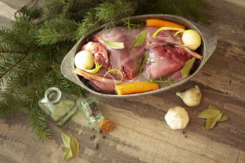 Hare Wild Rabbit with Vegetables, Rustic Goulash in Copper Pot Stock ...