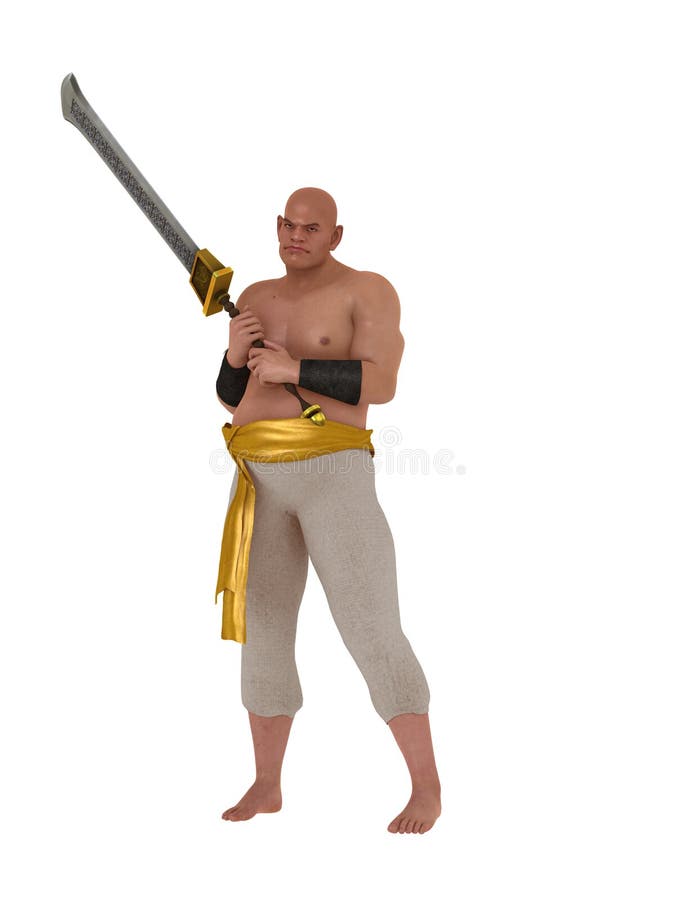 Harem eunuch with sword stock image. Illustration of hairless - 32428141