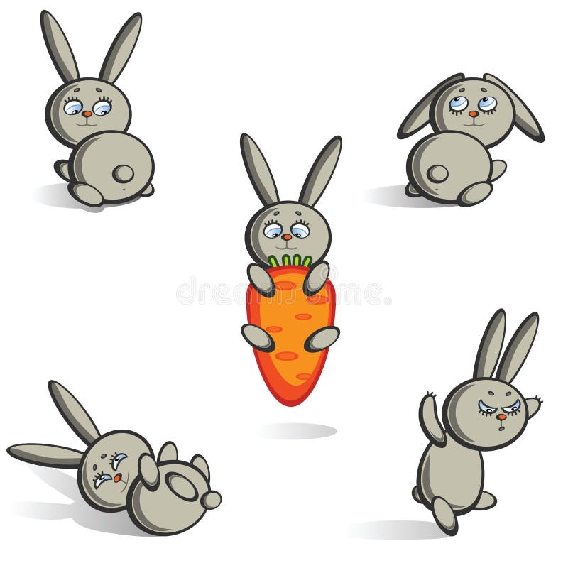 Hare Icon Cartoon Rabbit Vector Graphic Illustration Icon and Logo Set ...