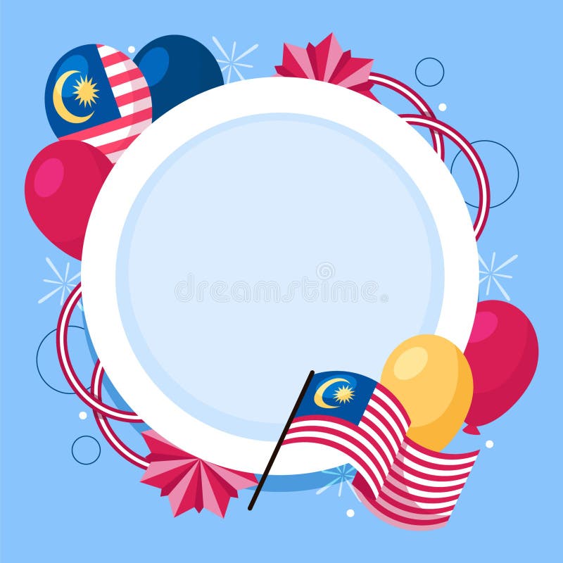 Hari Merdeka Flat Illustration with Malaysia Flags Stock Vector ...