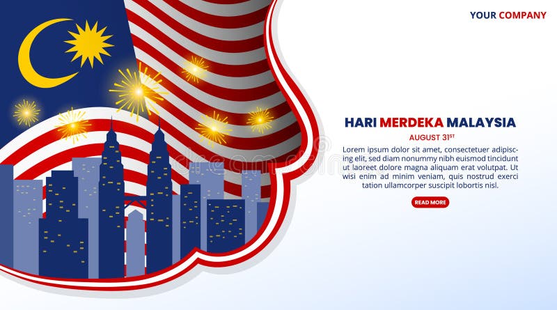 Hari Merdeka Malaysia or Malaysia Independence Day with Buildings and a ...