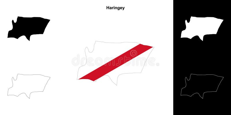 Haringey outline map stock vector. Illustration of kingdom - 334902782