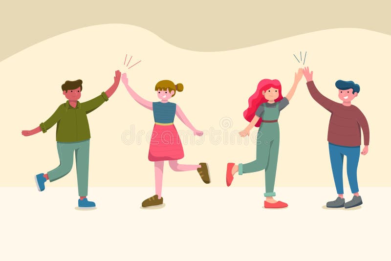 Flat Design High Five Stock Illustrations – 2,204 Flat Design High Five ...