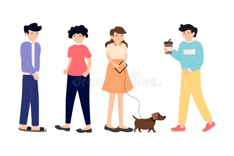 People Doing Different Actions Character Isolated Stock Vector ...