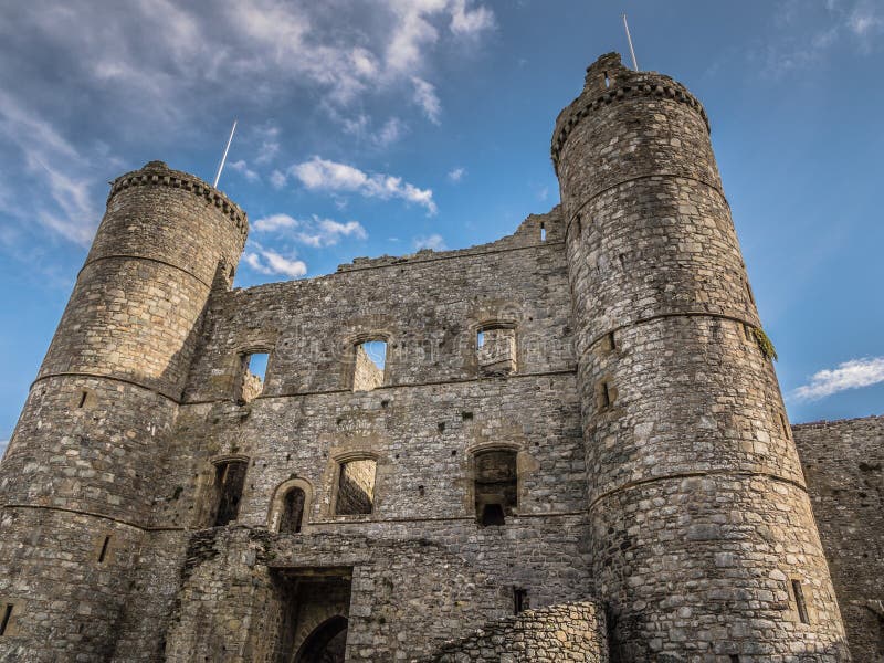Harlech castle stock photo. Image of landmark, tower - 52512134