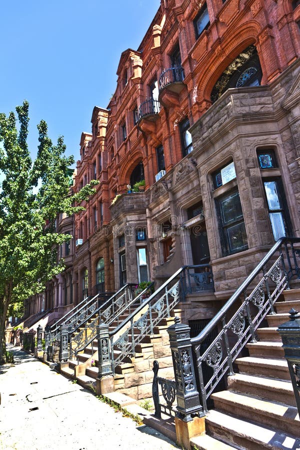 Harlem District and Its Typical House Stock Photo - Image of house ...