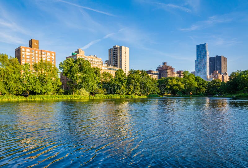 Harlem Meer in Central Park, Manhattan, New York City Stock Image ...