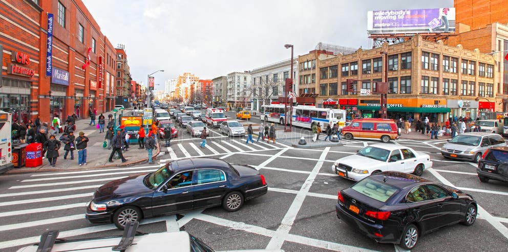 Harlem street scene editorial photography. Image of busy - 24639992