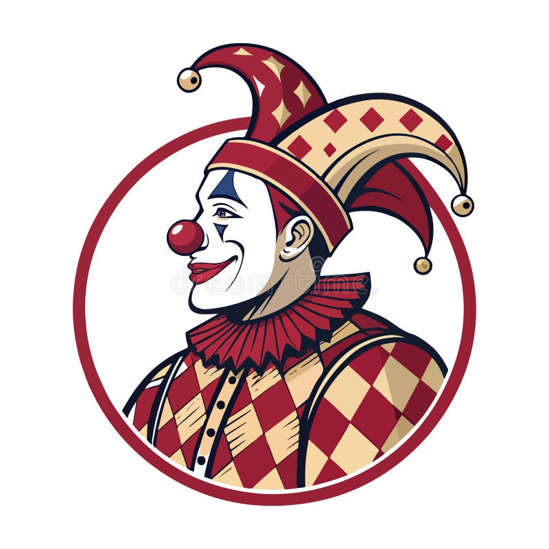 Harlequin Clown Jester Logo Vector Illustration Stock Vector ...