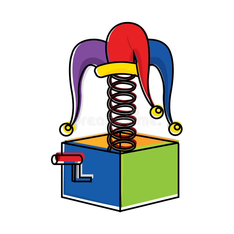 Harlequin Hat in a Joke Box Stock Vector - Illustration of joker, happy ...