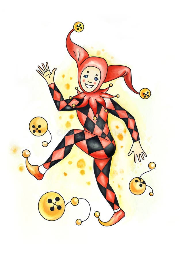 Cute little harlequin stock illustration. Illustration of bulletin ...
