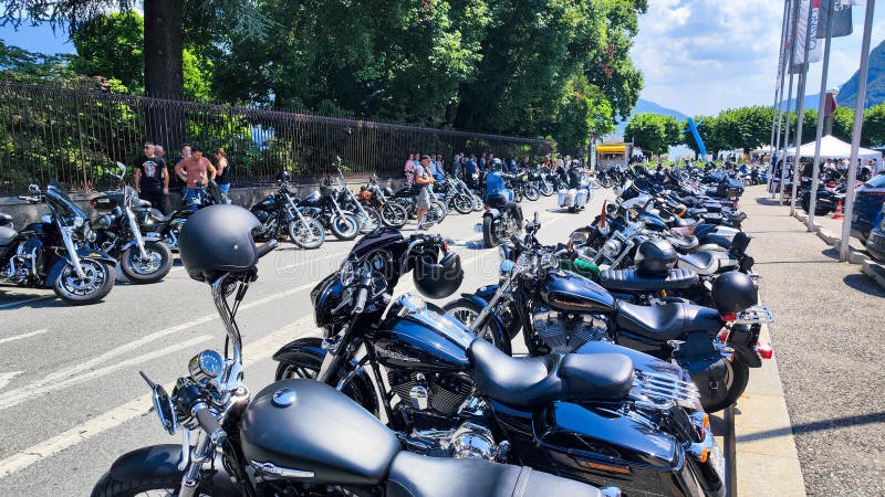Harley Davidson Bikes on a Show at Lugano on Switzerland Editorial ...