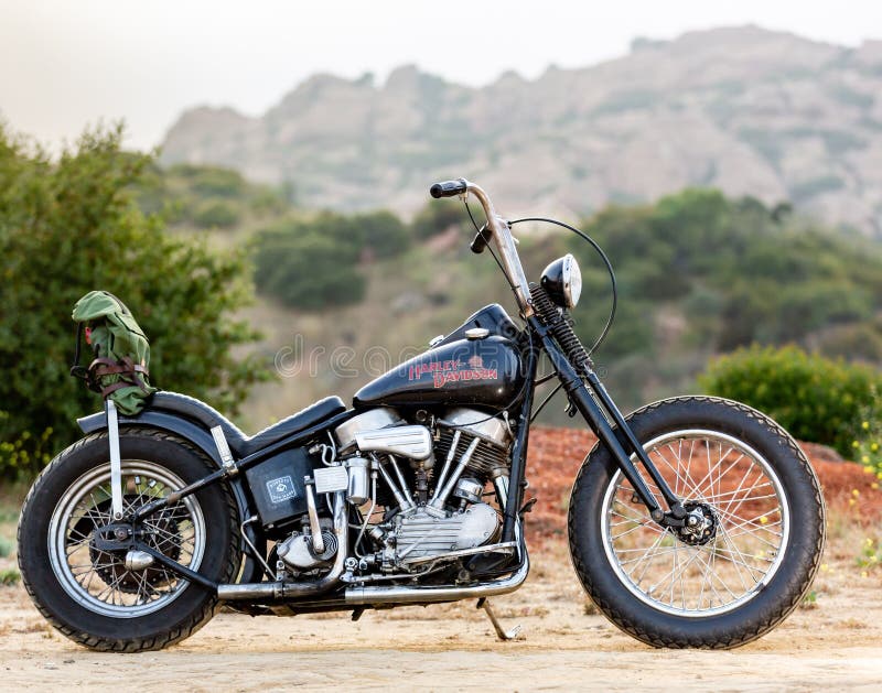 Harley Davidson Custom Vintage Chopper Editorial Image - Image of motor ...