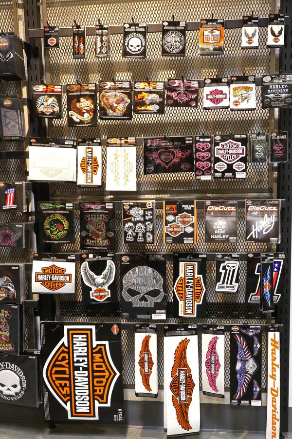 Harley Davidson decals editorial stock image. Image of sale - 54494489