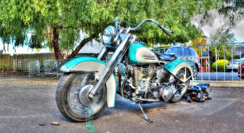 Light Blue Harley Motorcycle