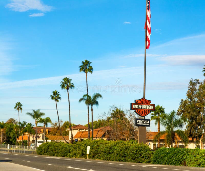 Harley Davidson store sign editorial photo. Image of angeles - 110693411