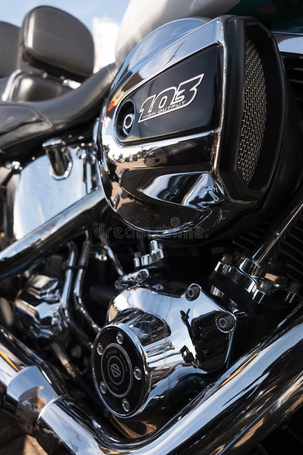 Harley-Davidson Twin Cam 103 High Output Engine, Highlighting the ...