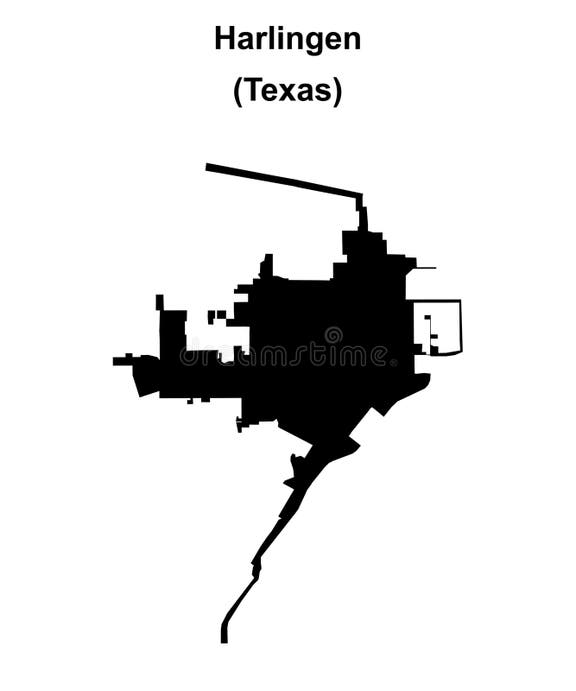 Harlingen outline map stock vector. Illustration of detailed - 357645577