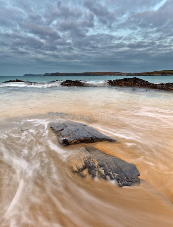 Harlyn bay stock image. Image of shoreline, rushing, serenity - 22895129