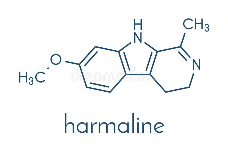 Harmaline Molecule, Molecular Structure, Fluorescent Indole Alkaloid ...