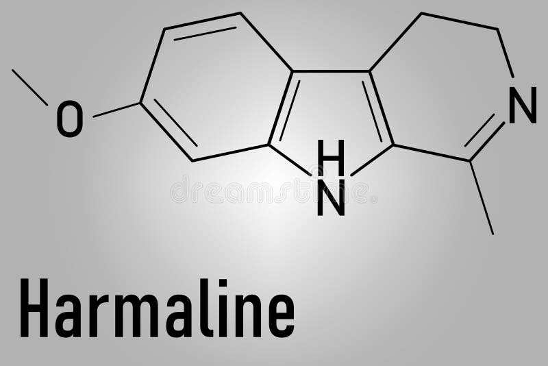 Harmaline Molecule. it is Fluorescent Indole Alkaloid Stock Vector ...