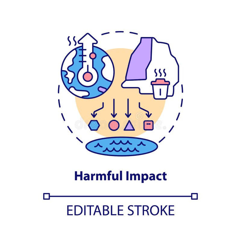 Harmful Impact Concept Icon Stock Vector - Illustration of graphic ...