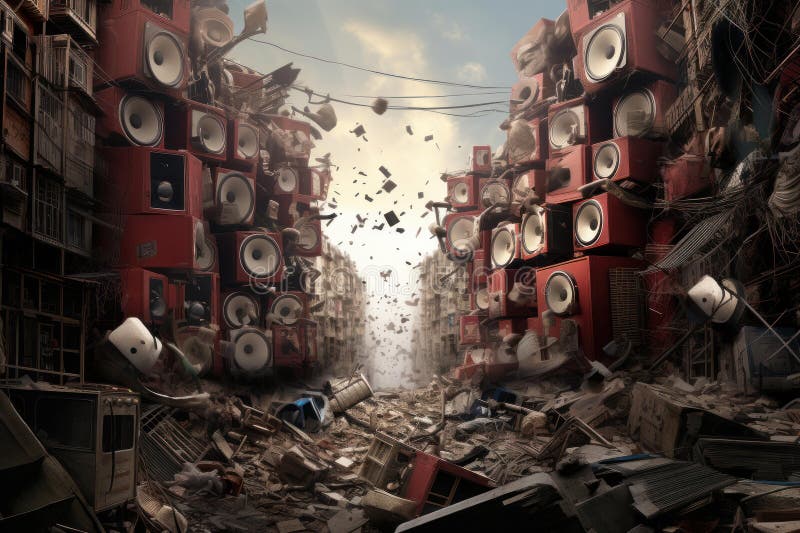Harmful Noise Pollution Concept. Generate Ai Stock Image - Image of ...