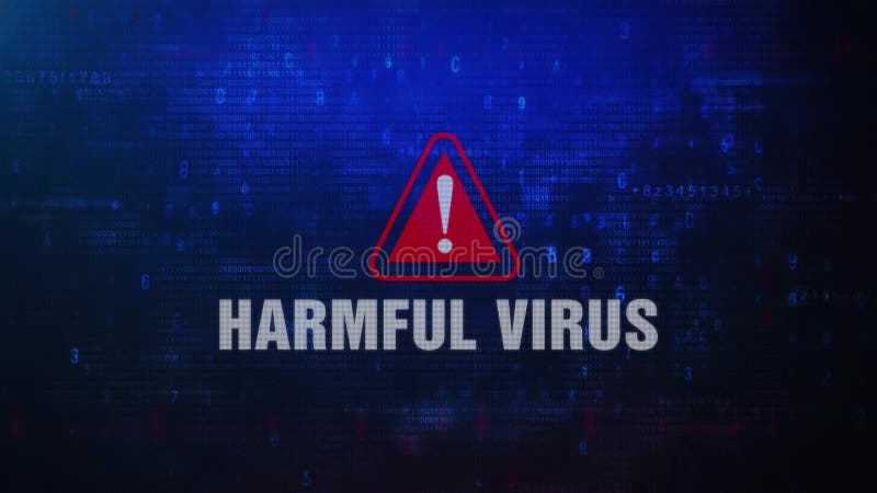 Harmful Virus Alert Warning Error Message Blinking on Screen . Stock ...
