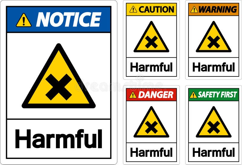 Harmful Warning Sign on White Background Stock Vector - Illustration of ...